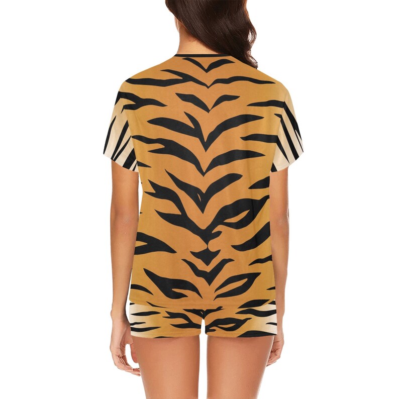 Short Pajama Set for Women Tiger Print Animal Print Pajamas - Etsy