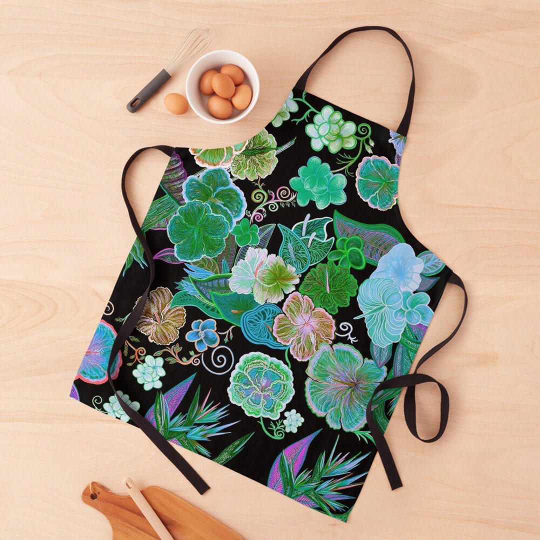 Apron Hawaiian Flowers by Maru, Tropical Flowers, Floral Print, Floral ...