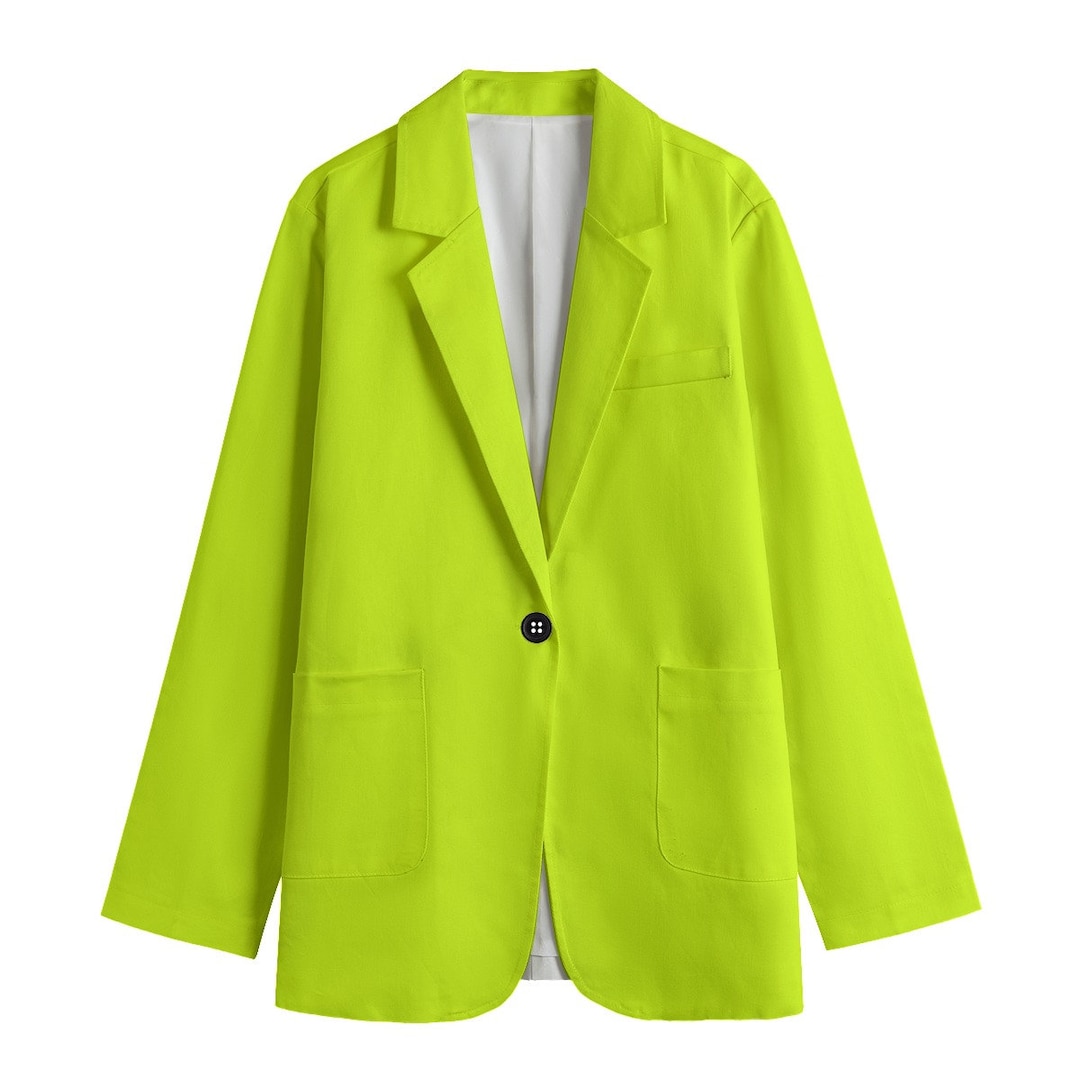 Women's Leisure Blazer, Neon Green Lime or Any Plain Color, Choose Your ...