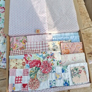 Vintage Quilt Pieces and Floral Fabrics, Vintage Fabric Bundle, Slow ...
