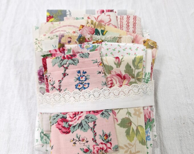 Big Bundle of Vintage Florals, Vintage Fabric Bundle, French Fabrics ...