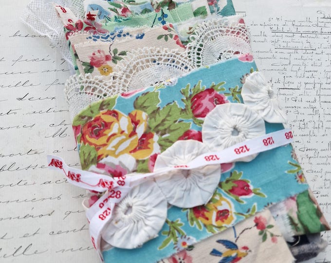 Vintage Fabric Bundle, French Fabrics, Slow Stitching, Journaling ...