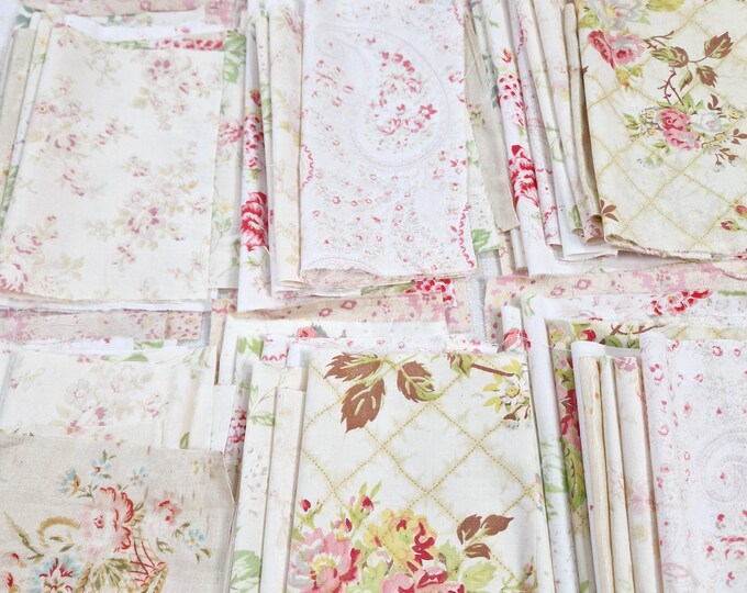 Vintage Eiderdown Fabric Selection, 9 Pieces, Pretty Vintage Fabrics ...