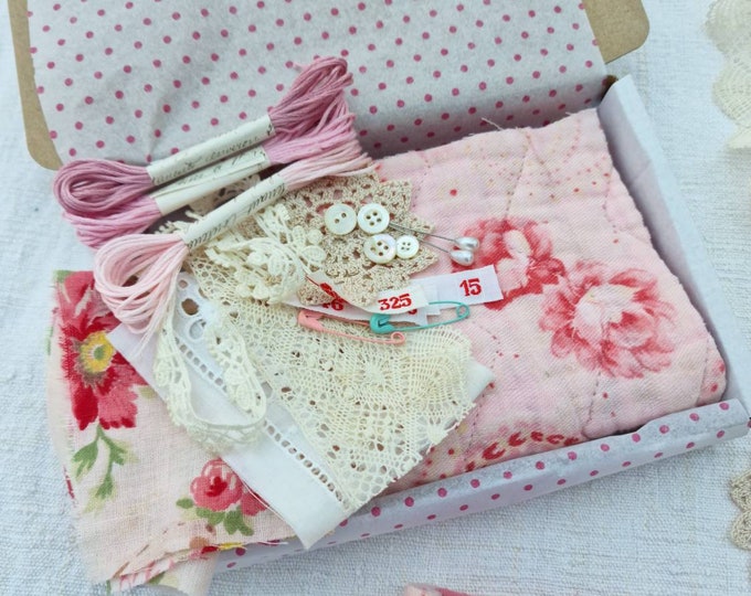 Needle Book Kit, Needle Case Kit, Old Quilt Pieces, Vintage Fabric and ...