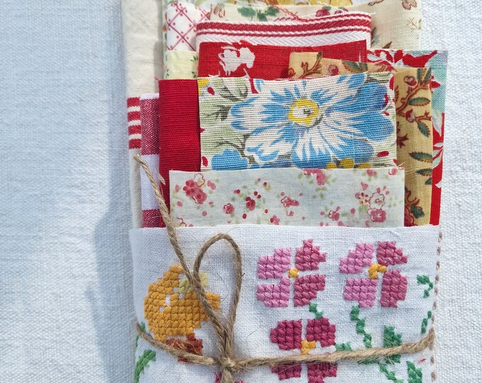 Spring Flowers Vintage Fabric Bundle, Vintage Fabric Bundle, Slow ...