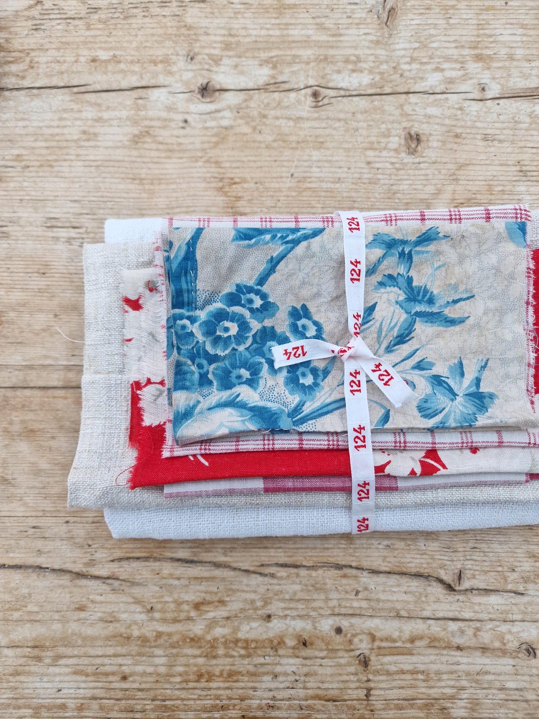 Vintage French Fabric Bundle, Slow Stitching, Journaling Bundle, Old ...