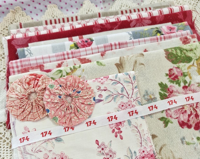 Vintage French/english Fabric Bundle, Vintage Fabric Bundle, Slow ...