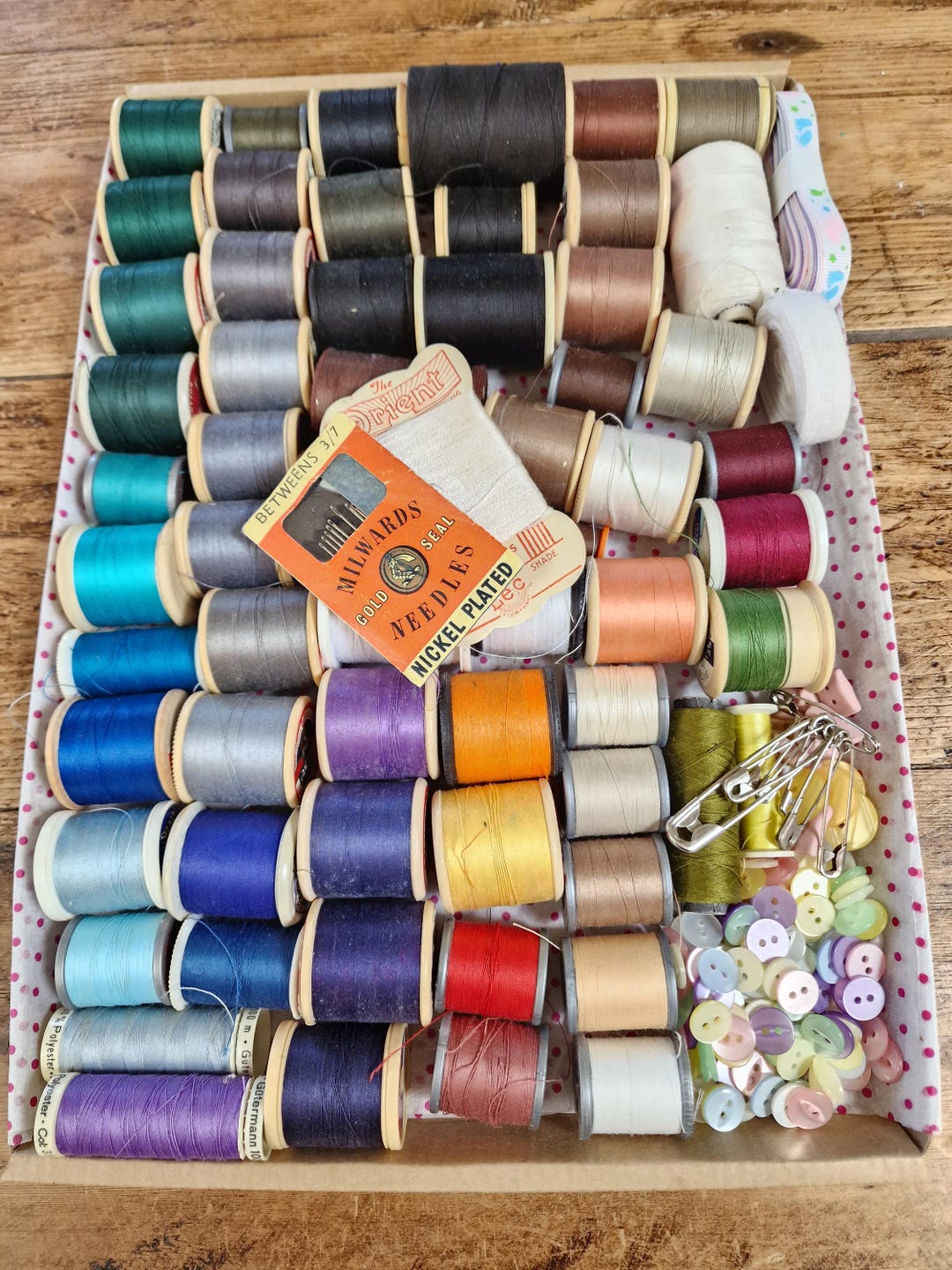 A Collection of 58 Vintage Threads, Sewing Box Finds, Vintage Sewing ...