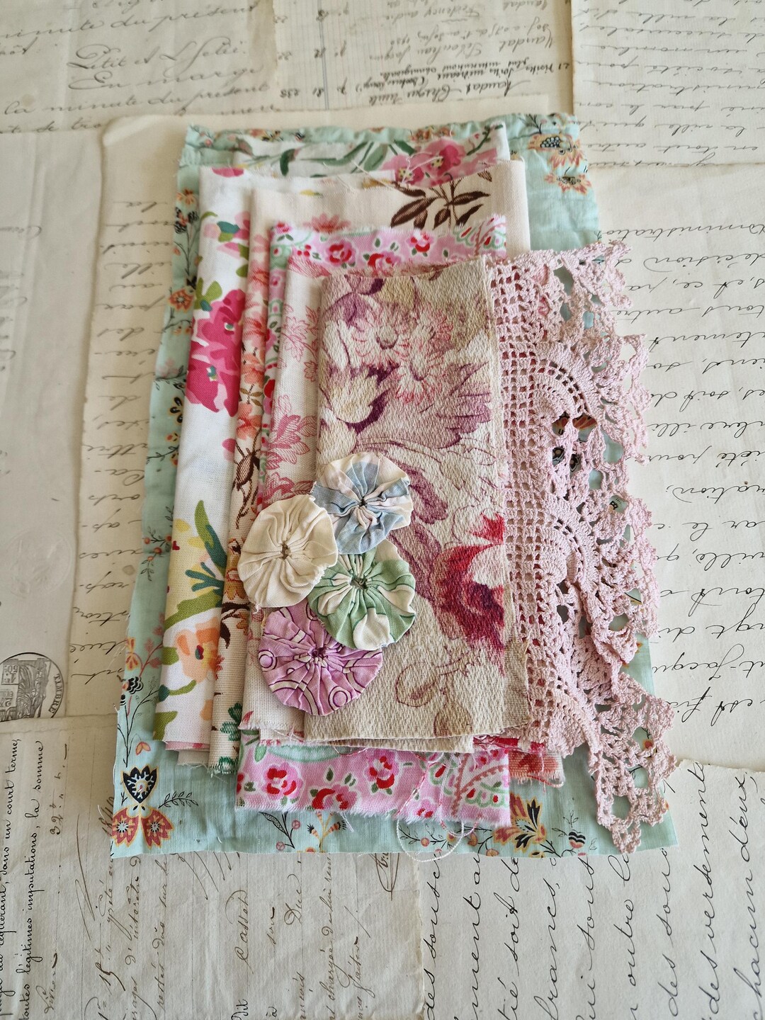 Pretty Floral Vintage Fabric Bundle, Vintage Sewing Fabrics, Slow ...