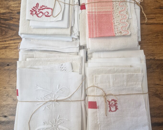 Lovely Big Bundles of Vintage French Linens, Vintage French Fabrics ...