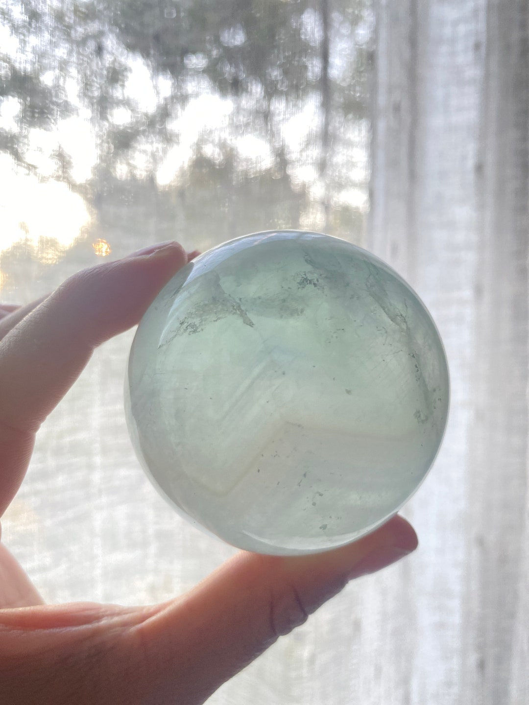 Light/ Sky Blue Fluorite Sphere - Etsy