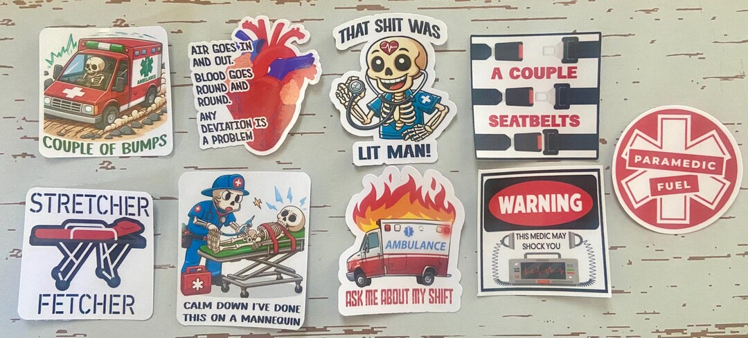 EMS Paramedic EMT Sticker Pack - Etsy