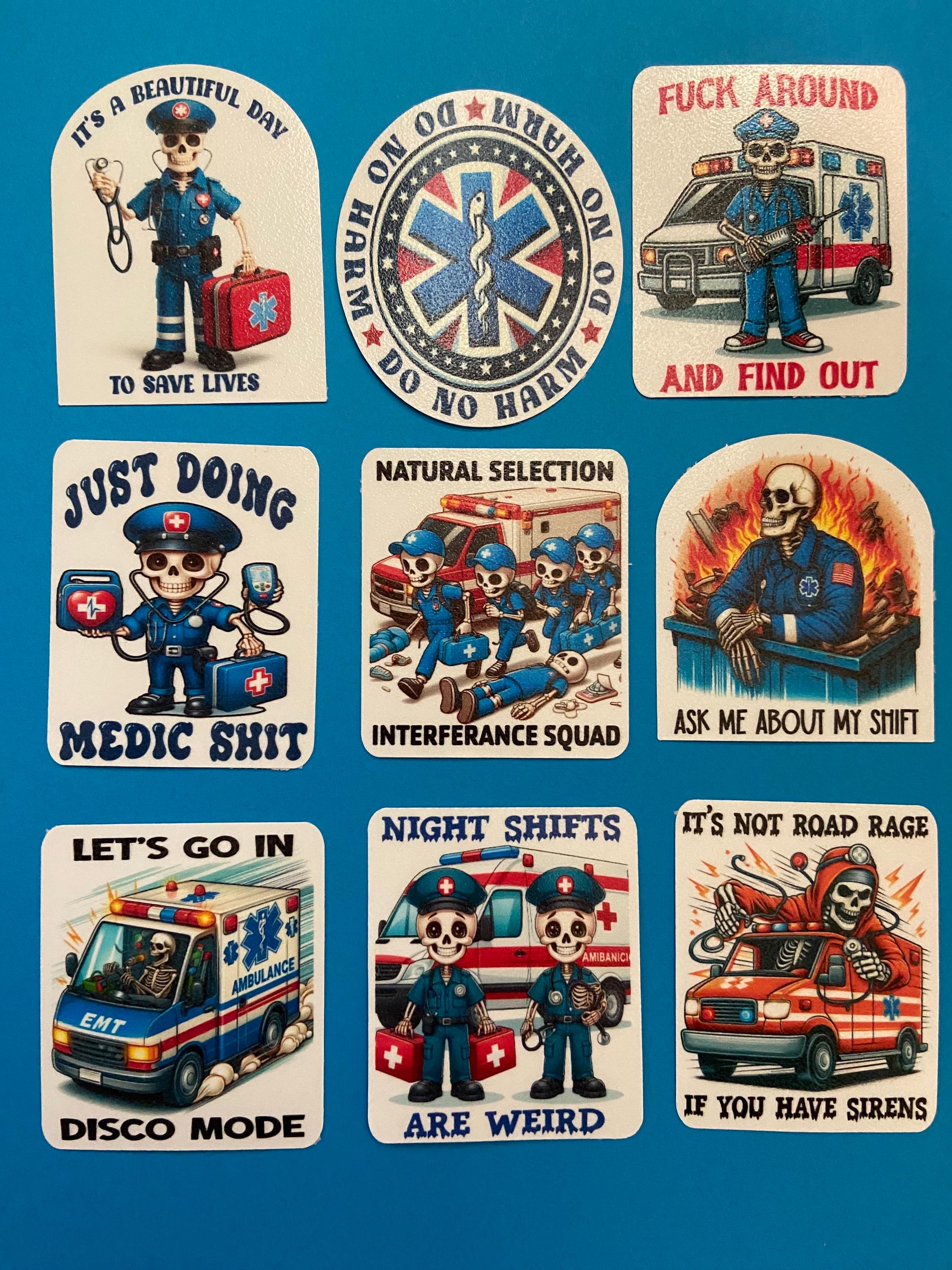 EMS Skeleton Sticker Pack - Etsy