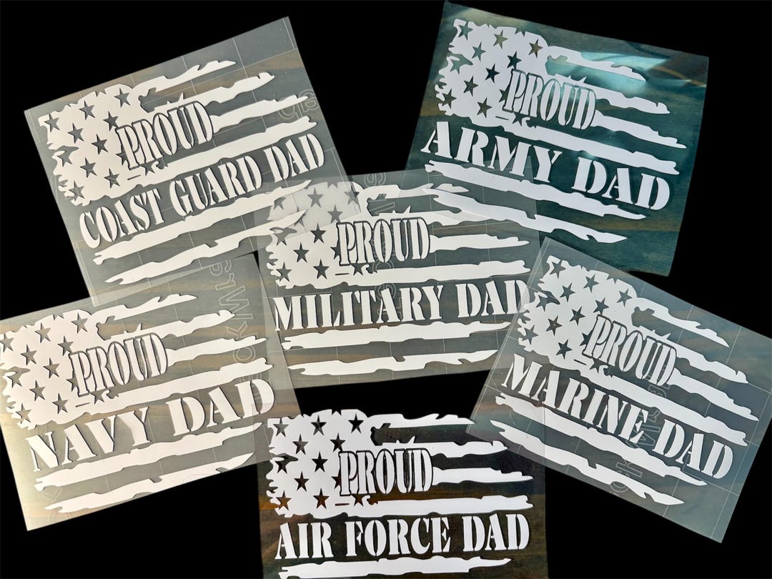 Proud Military Dad Vinyl Decal: Army, Navy, Air Force - Etsy