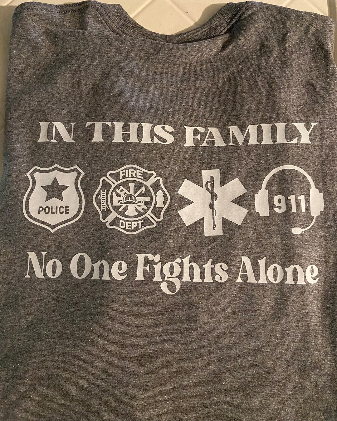 First Responder in This Family No One Fights Alone Adult T-shirt - Etsy