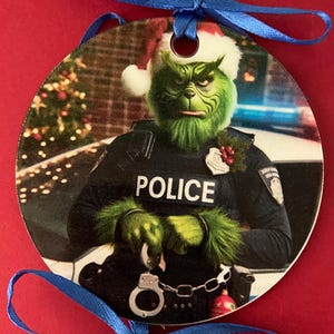 Police Law Enforcement Grinch Christmas Ornaments - Etsy