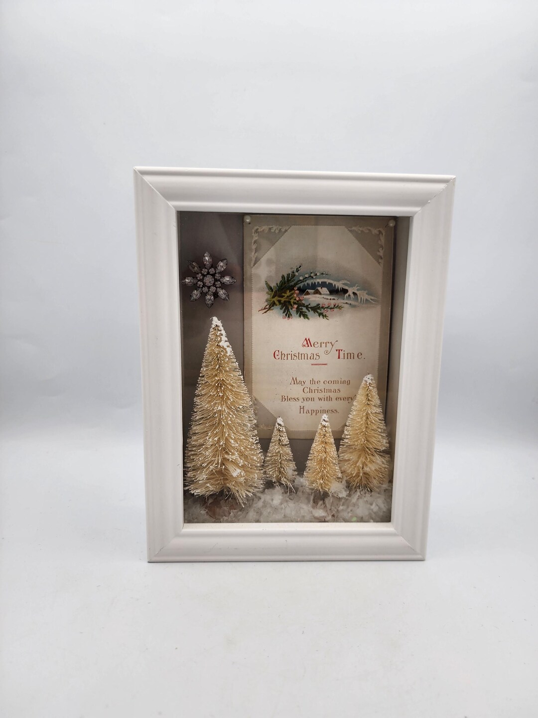 Christmas Shadow Box / White Christmas - Etsy
