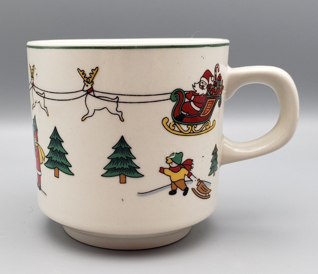 Kun-lun Christmas Mug With Santa Reindeer Sleigh Angel / Christmas ...
