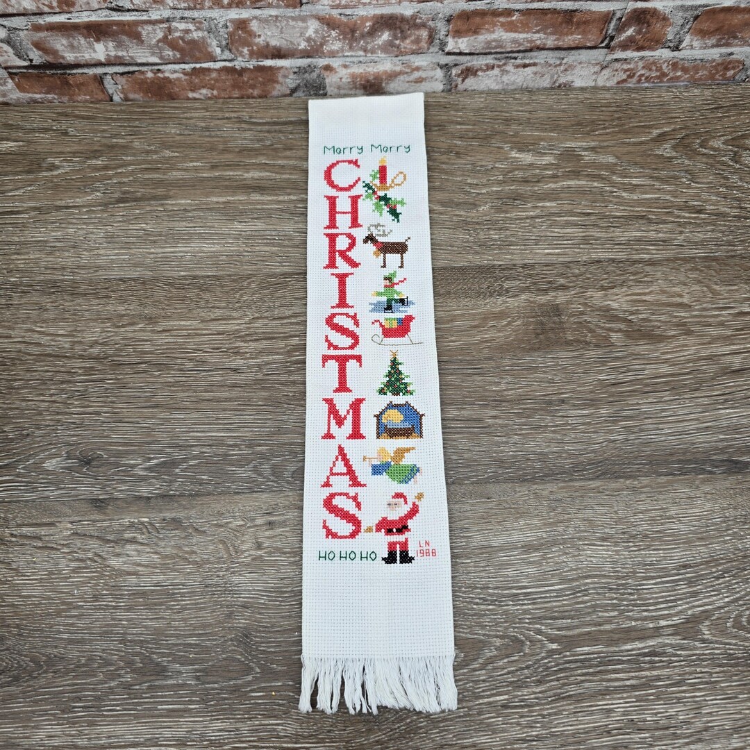 Finished 1988 Christmas Alpha Banner by Creative Moments - Etsy