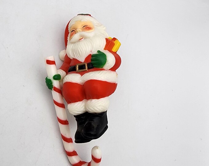Santa Claus With Candy Cane Stocking Hanger - Etsy