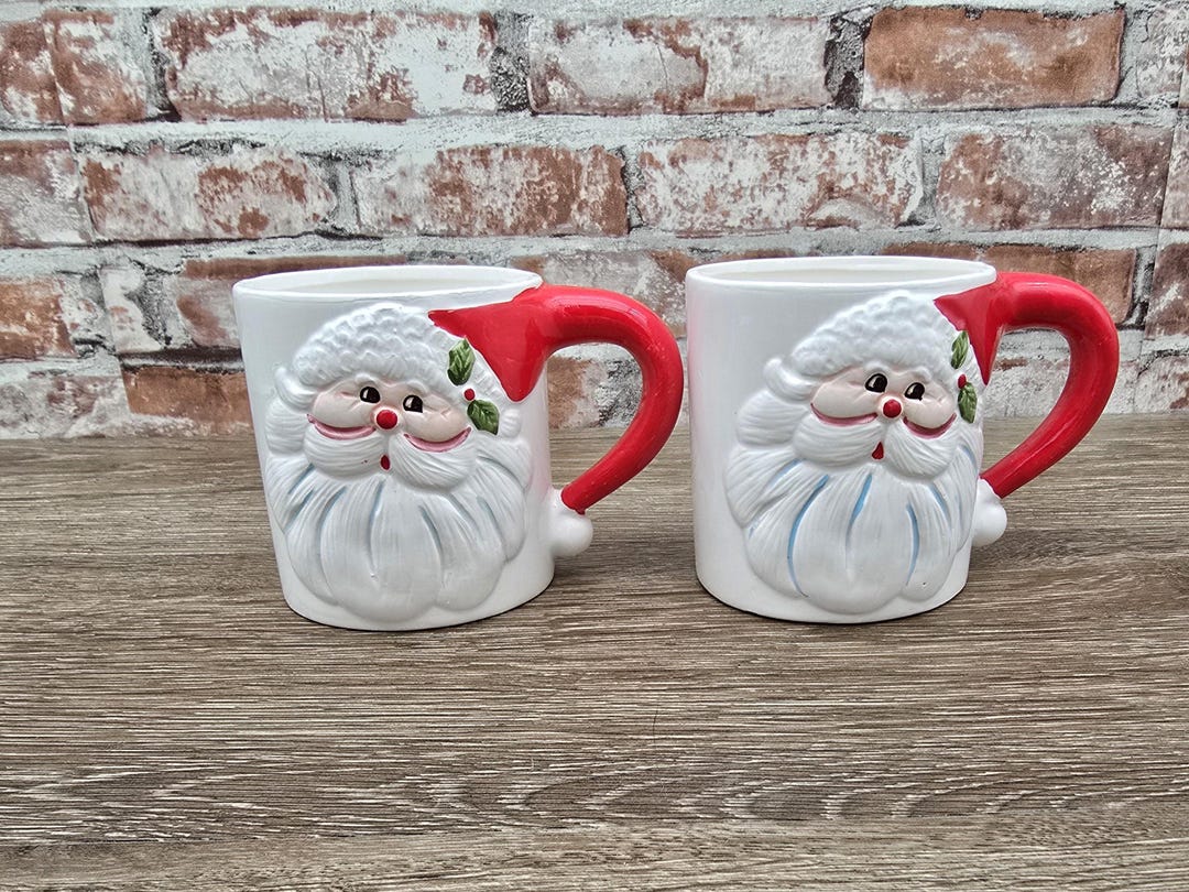 Lot of 2 Santa Head Mugs / Made in Taiwan / JSNY - Etsy