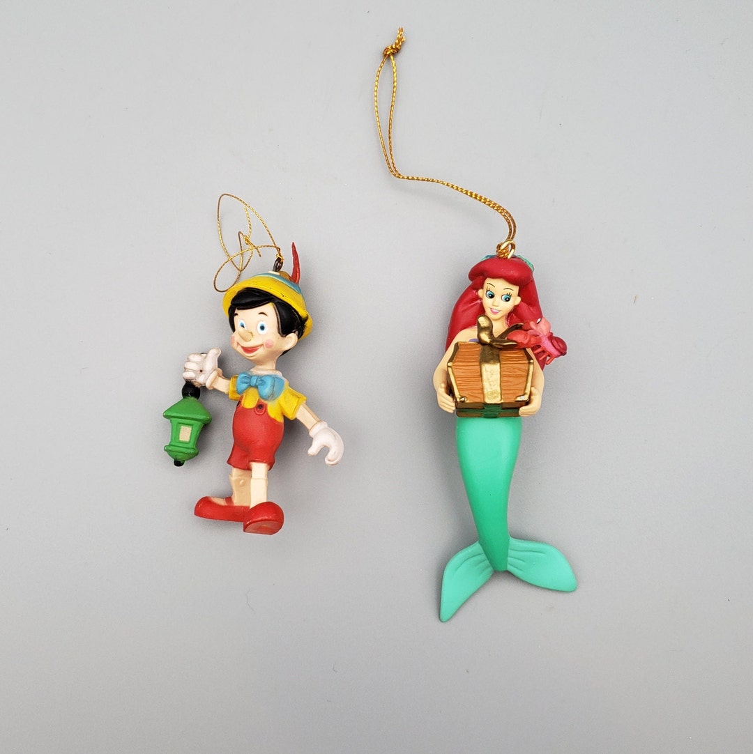 Little Mermaid Ornament / Pinocchio Ornament / Vintage Disney Ornaments ...