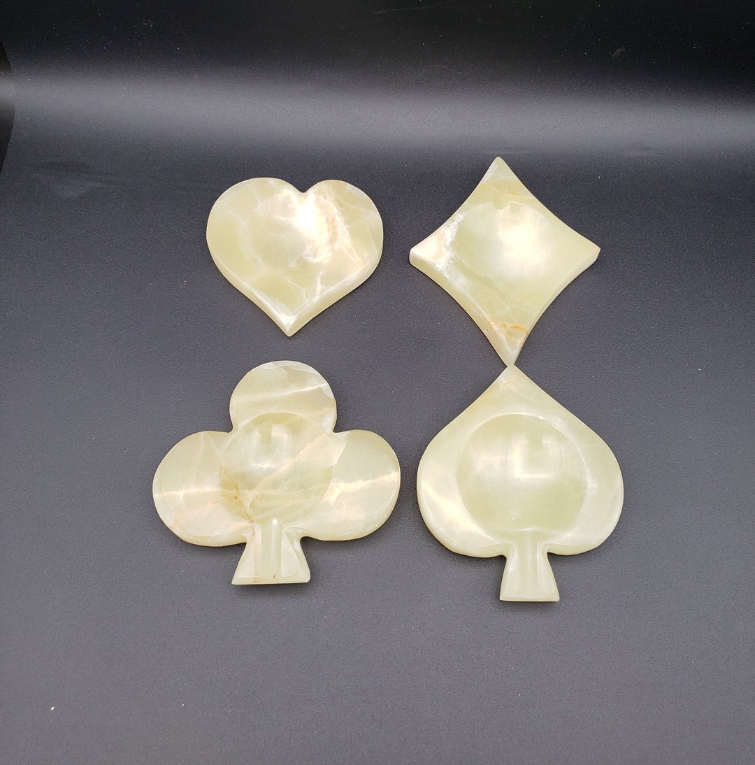 Alabaster / Onyx Playing Card Suite Ashtrays / Industria Argentina - Etsy