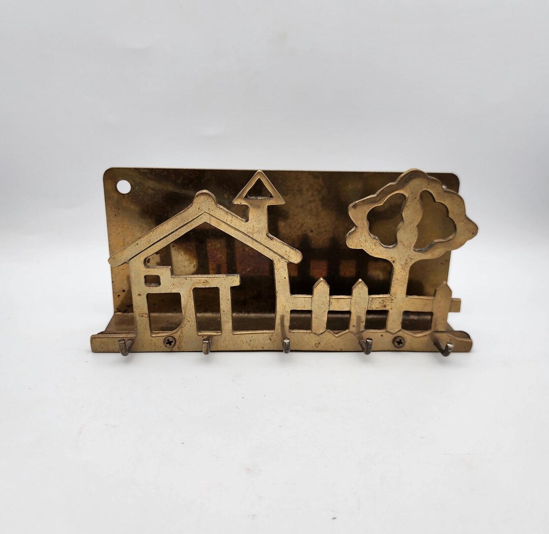 Brass House Key Holder and Letter Storage - Etsy
