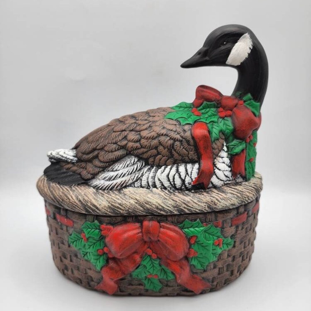 Christmas Goose Lidded Box - Etsy