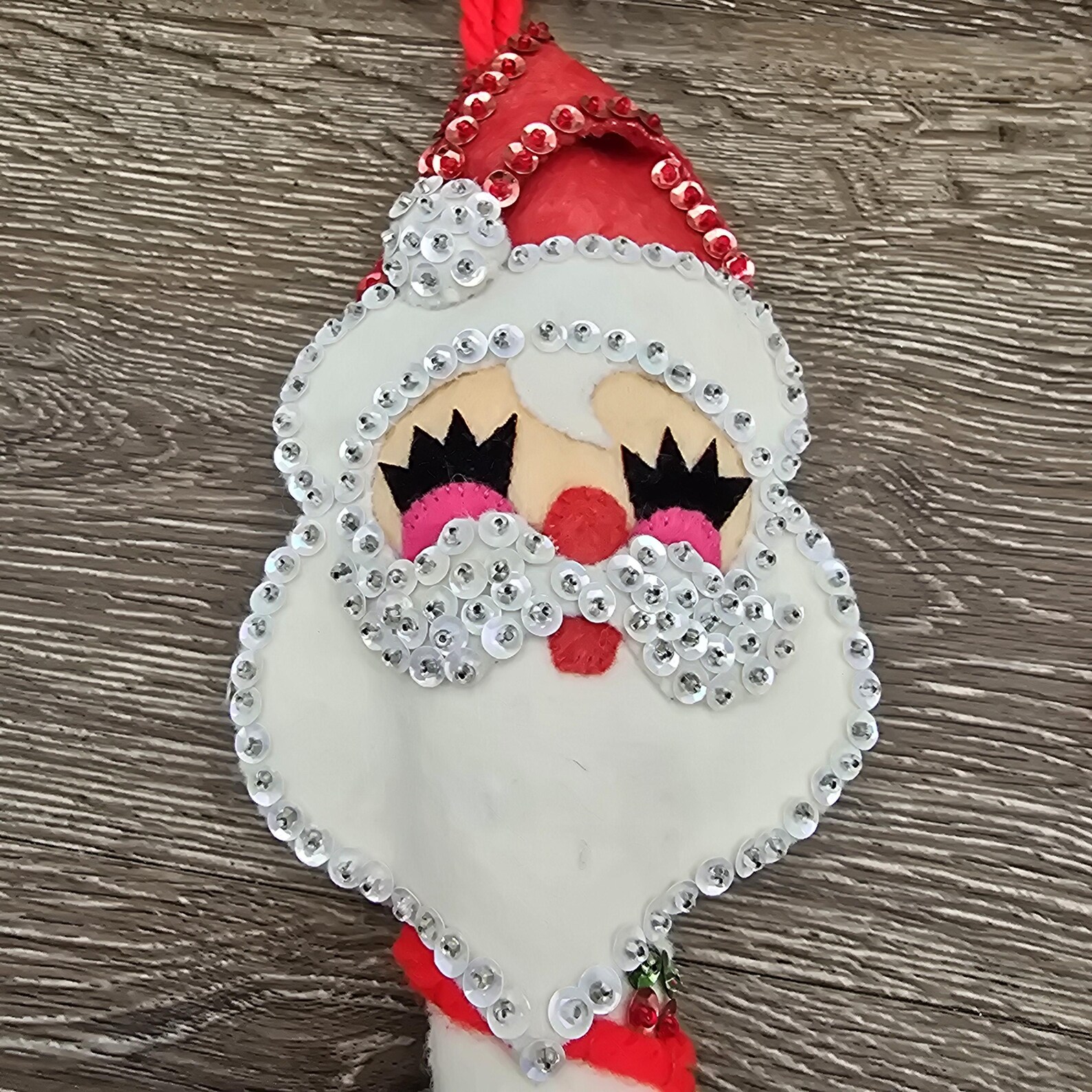 Felt and Sequin Santa and Snowman Candy Cane Ornaments / Christmas ...