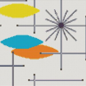 Atomic Cross Stitch Pattern, Mid Century Modern Needlework (PDF Pattern ...