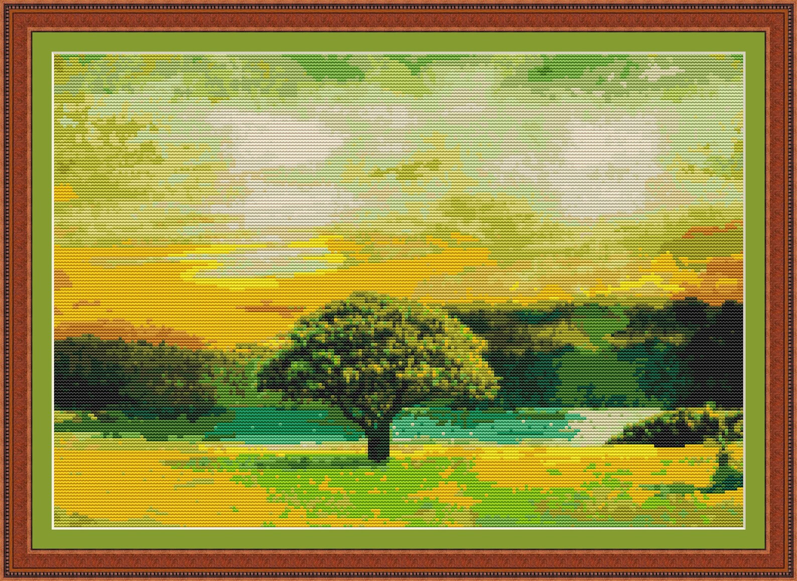 Live Oak Tree Landscape Single Tree Counted Cross Stitch Pattern to ...