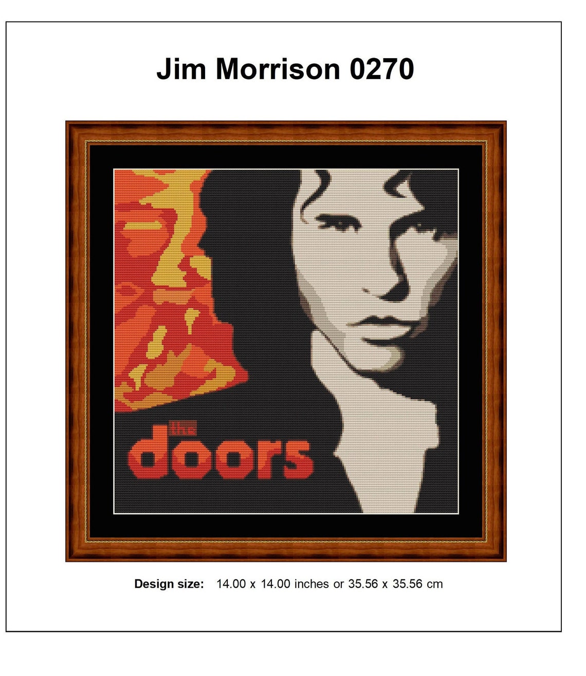 Jim Morrison Cross Stitch Pattern, the Doors Rock Music Portrait (PDF ...