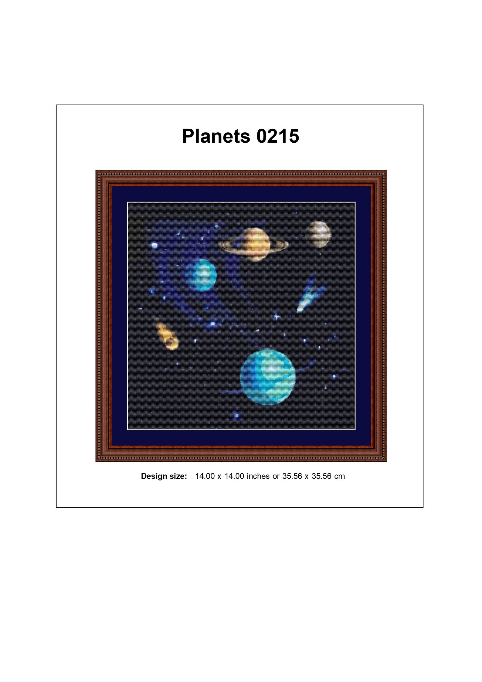 OUTER SPACE Planets, Counted Cross Stitch PDF Pattern, Stars Moon ...