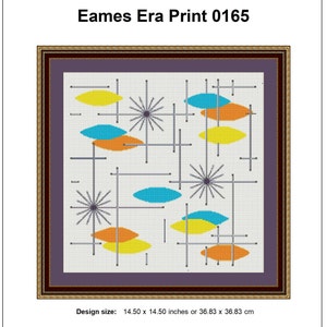 Atomic Cross Stitch Pattern, Mid Century Modern Needlework (PDF Pattern ...