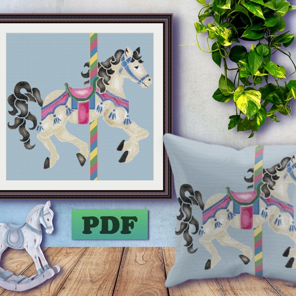 Carousel Horse Cross Stitch Patterns - Etsy