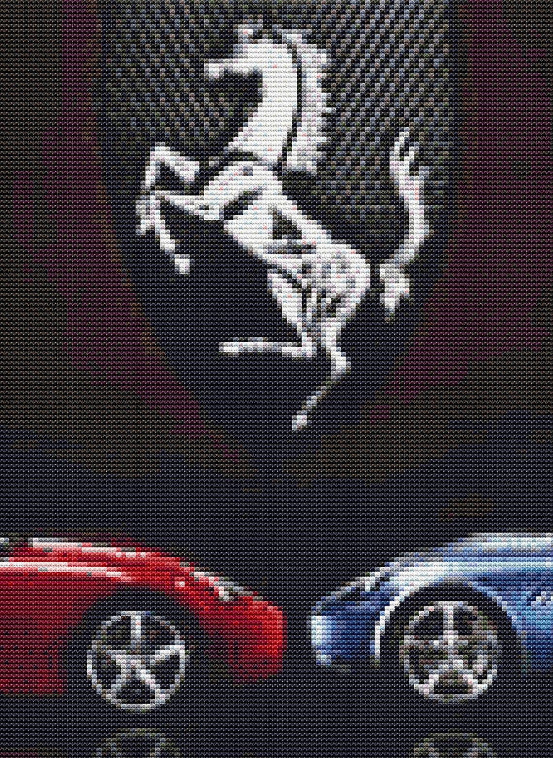 RACE Cars Counted Cross Stitch Pattern PDF SPORTS Automobile - Etsy