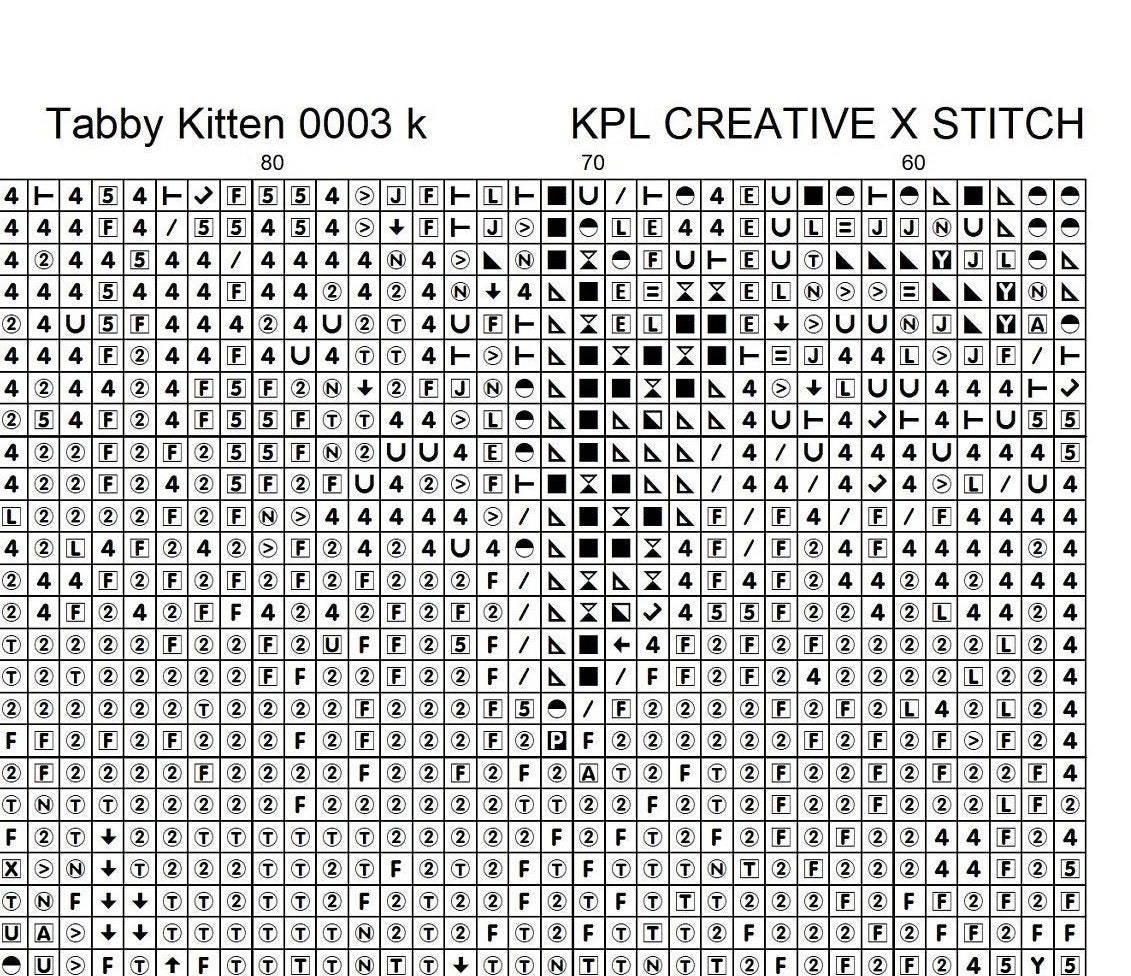 TABBY Cat KITTEN Close-up Green Eyes Counted Cross Stitch PDF Pattern ...