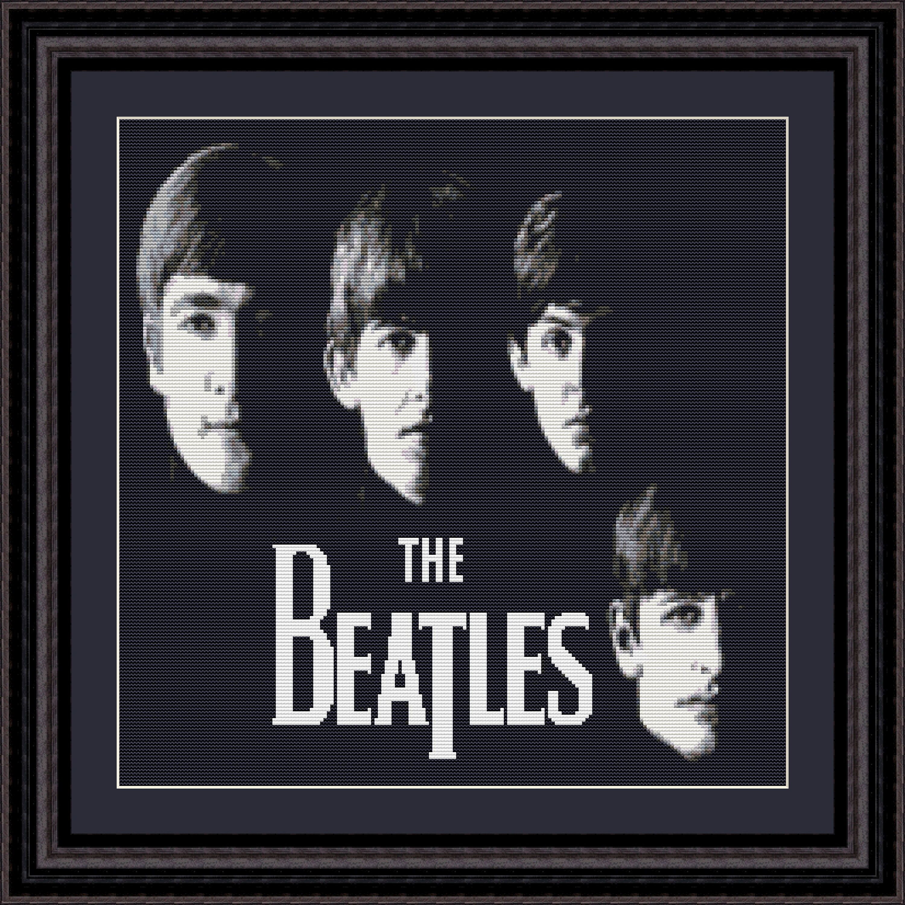 The Beatles Album Cover Cross Stitch Pattern, Black & White (PDF ...