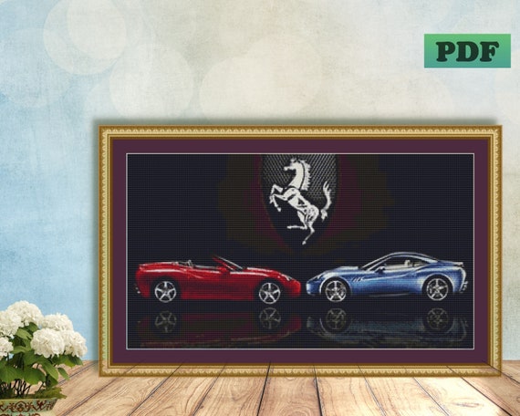RACE Cars Counted Cross Stitch Pattern PDF SPORTS Automobile | Etsy