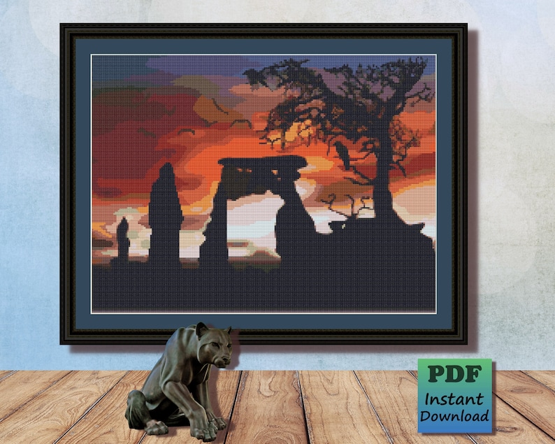 Stonehenge Counted Cross Stitch Pattern PDF Chart Eerie - Etsy