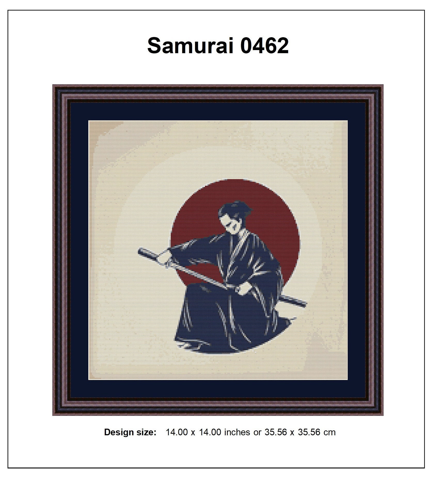 Samurai Warrior Shogun Japanese Katana Asian Folk Art Counted Cross ...