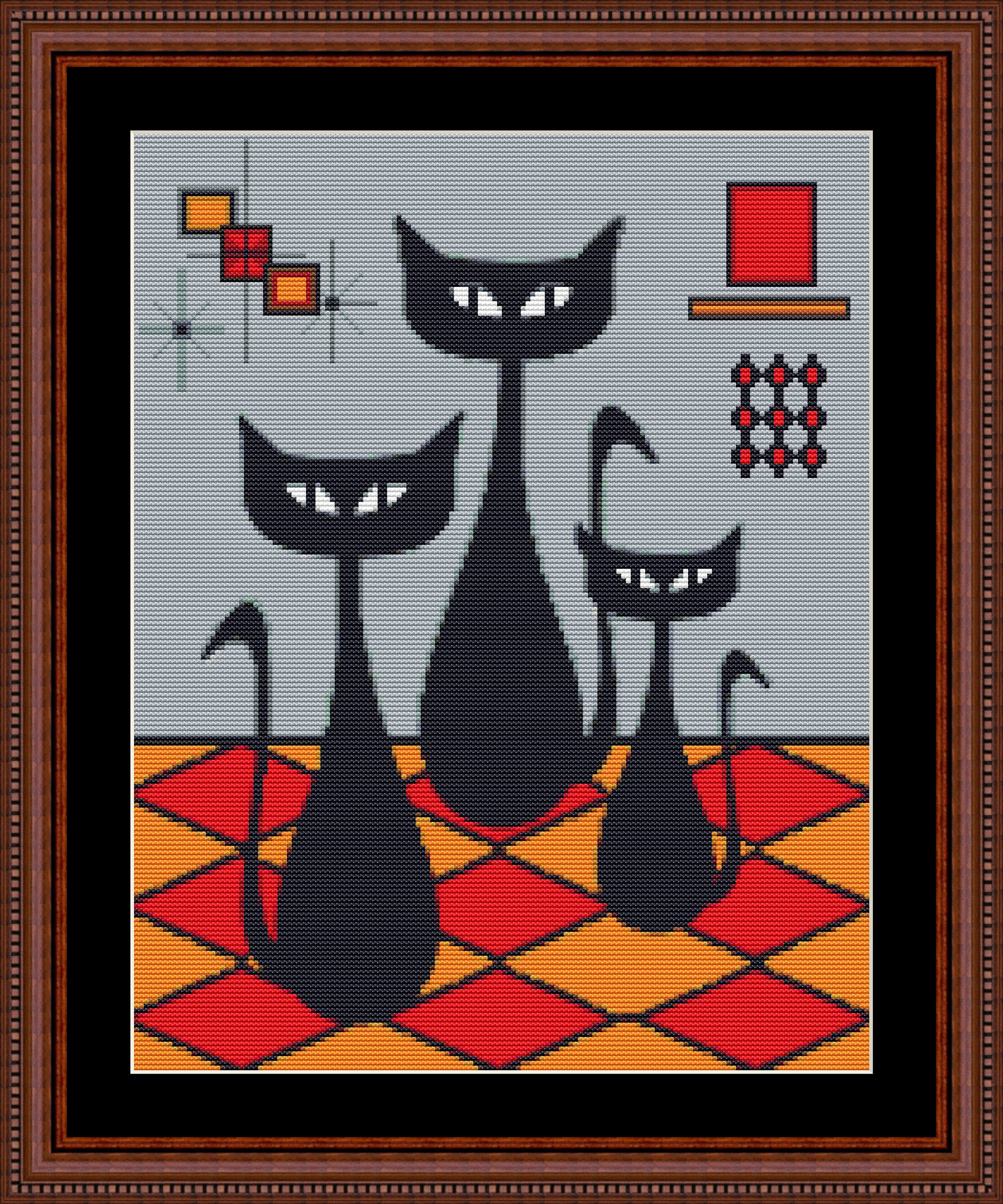 Three Cats MID CENTURY Modern Atomic Era 1960's Wall - Etsy
