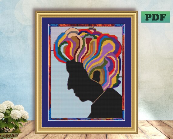BOB DYLAN Counted Cross Stitch PDF Pattern Legendary Artist | Etsy