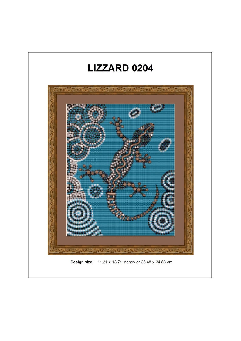 AUSTRALIA ABORIGINAL Lizard Counted Cross Stitch PDF Pattern - Etsy
