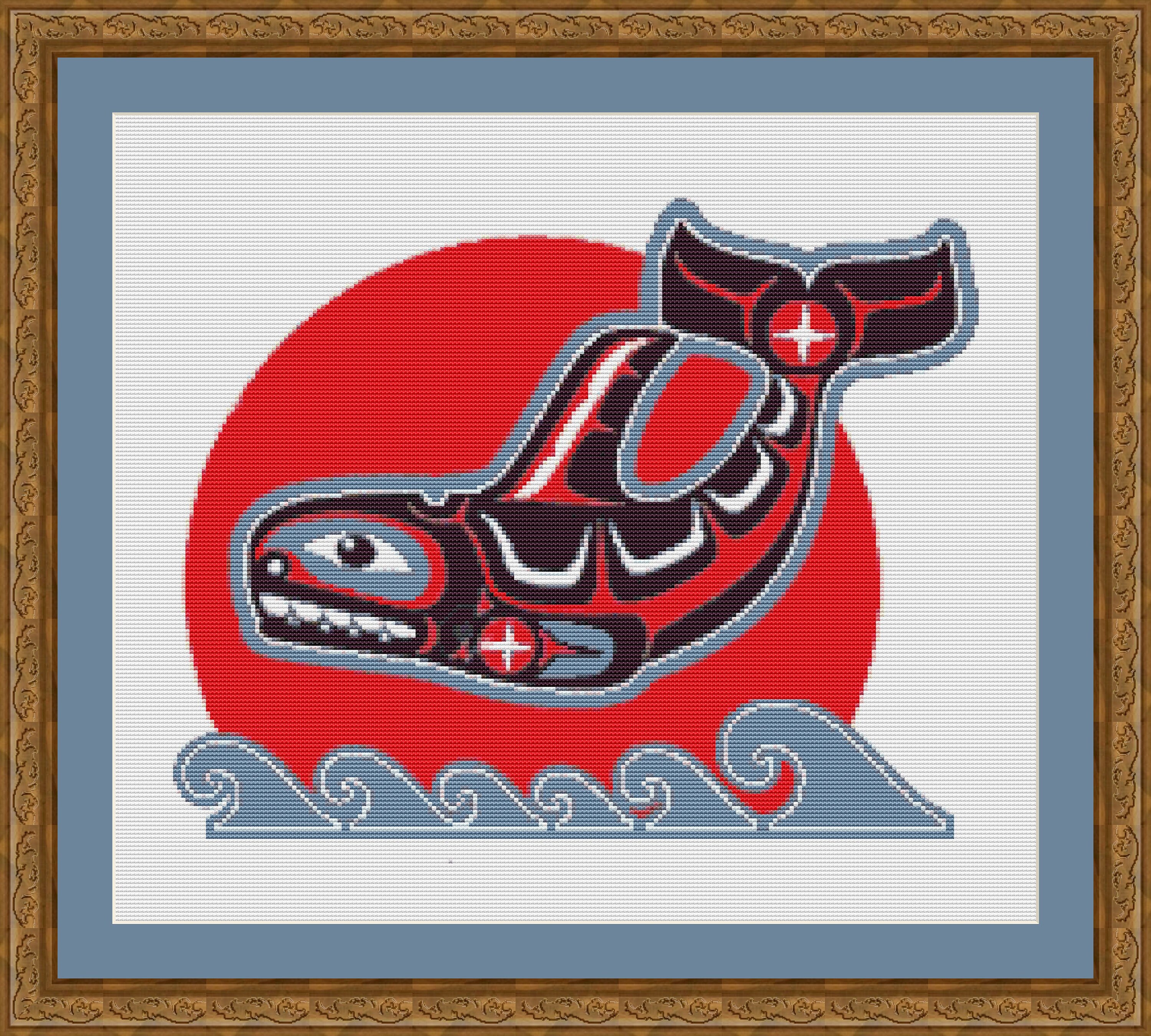 Native American Whale Cross Stitch Pattern, Indigenous Art (PDF) - Etsy