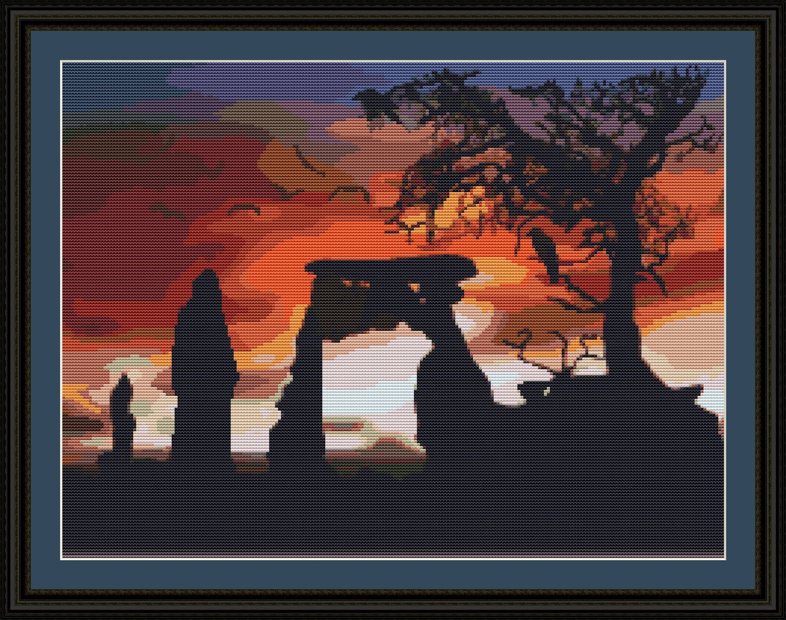 Stonehenge Counted Cross Stitch Pattern - PDF Chart Eerie Night Instant ...