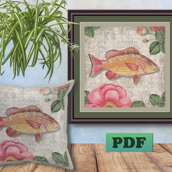 Tropical Fish Cross Stitch - Etsy