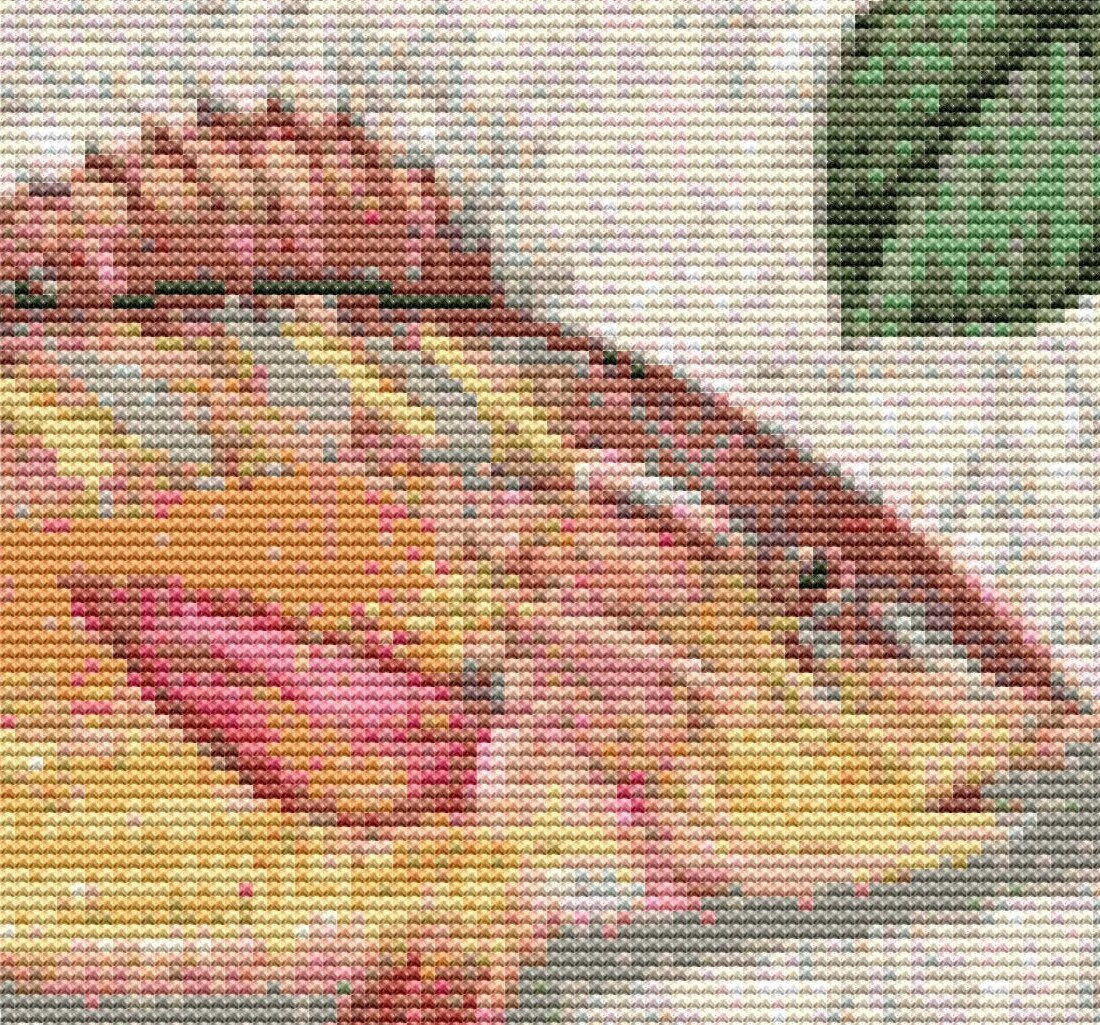 TROPICAL FISH Counted Cross Stitch PDF Pattern Pink Roses - Etsy UK