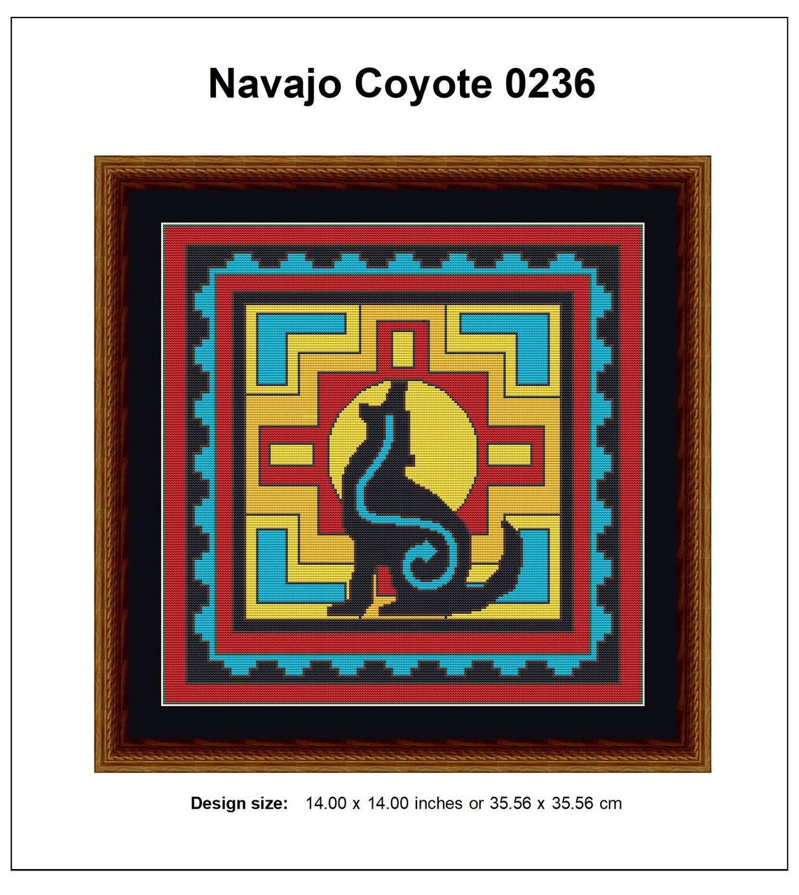 NAVAJO COYOTE Geometric Counted Cross Stitch PDF Pattern - Etsy